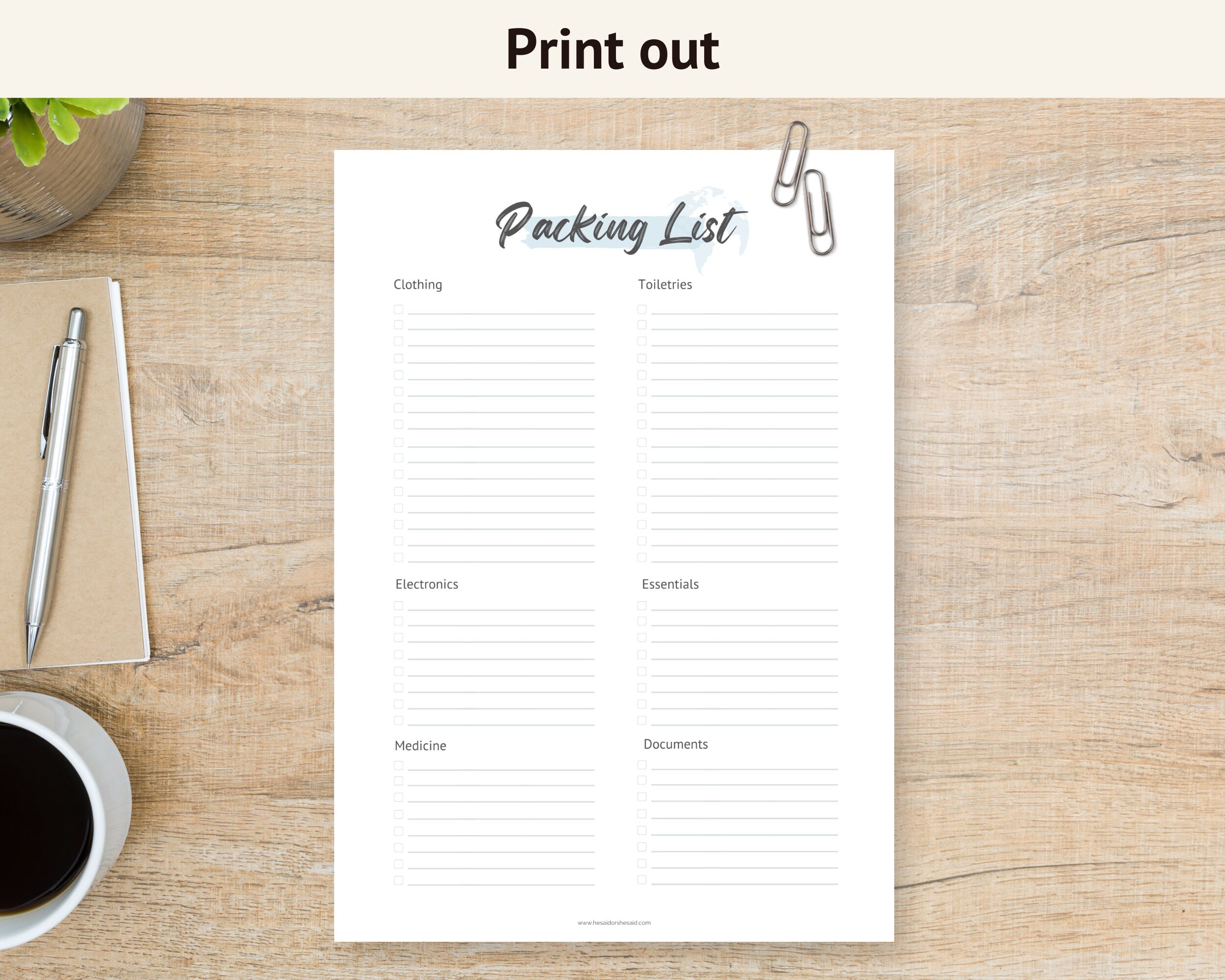 Editable Packing List | PDF | Printable | Goodnotes | Instant Download ...