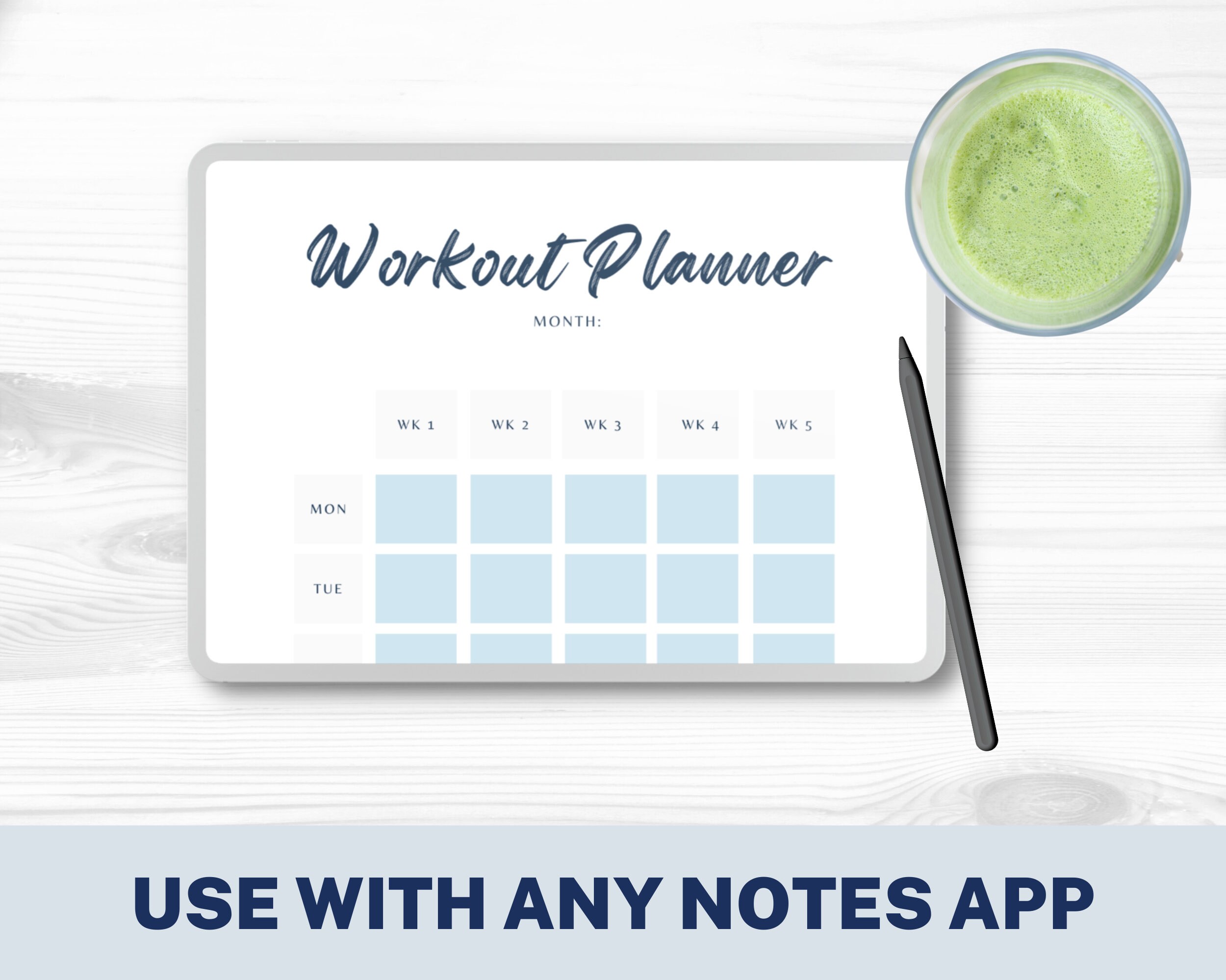 Printable Monthly Workout Planner for Goodnotes and All Other - Etsy