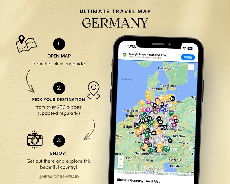 Germany Travel Map | 900+ Destinations & Hikes (custom Google My Maps ...
