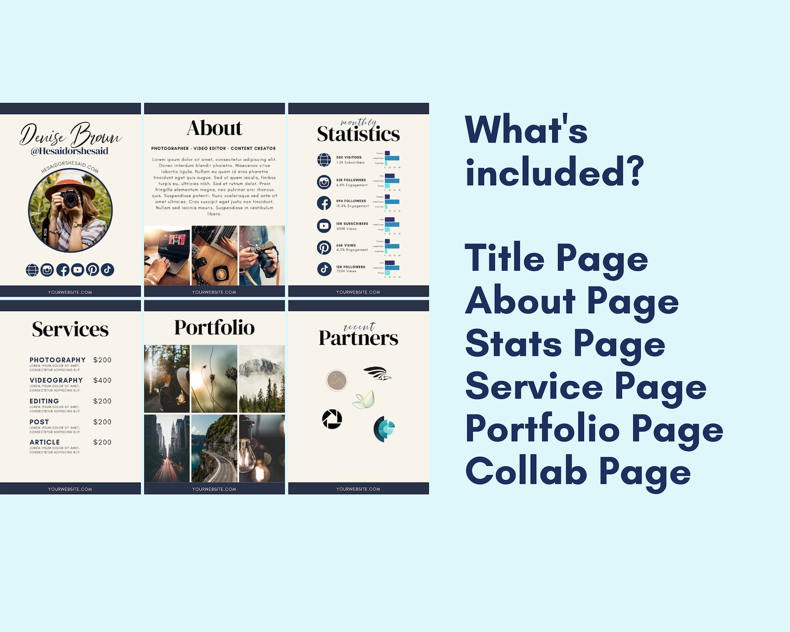 Professional Media Kit Template to Land Amazing Collaborations Blogger ...