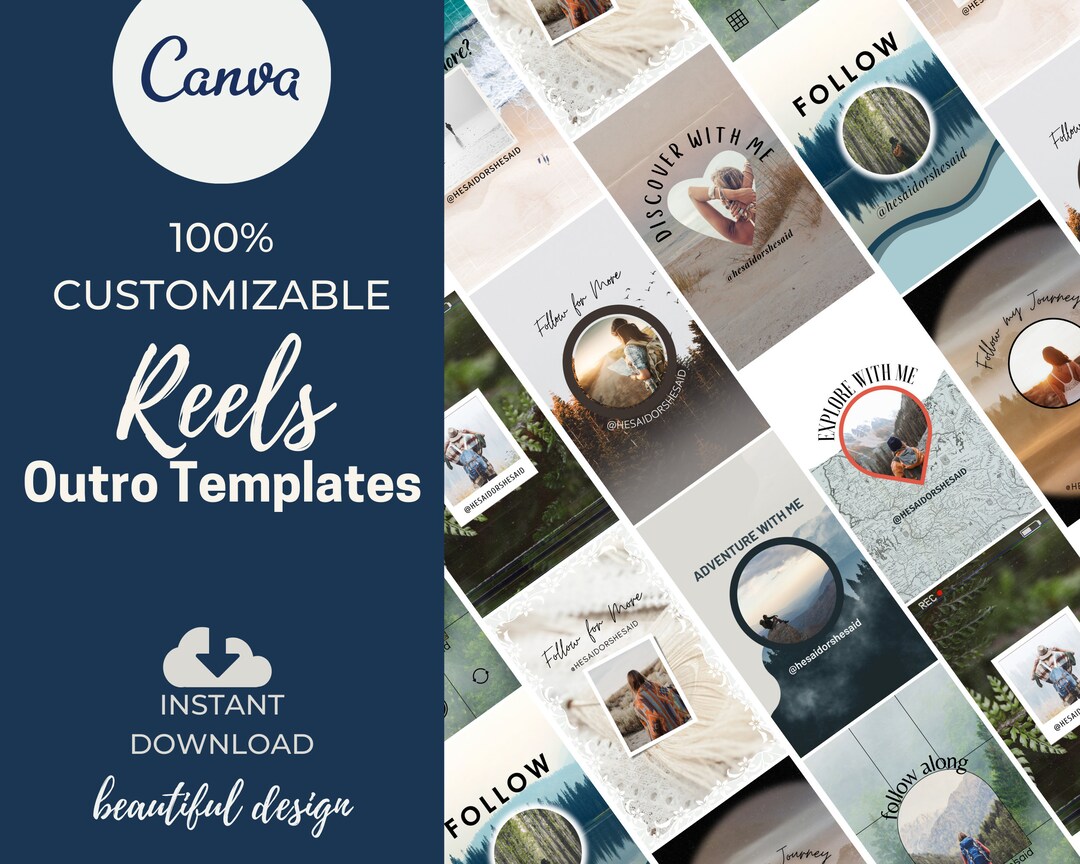 Instagram Reels Outro Templates With Beautiful Designs Canva Templates ...