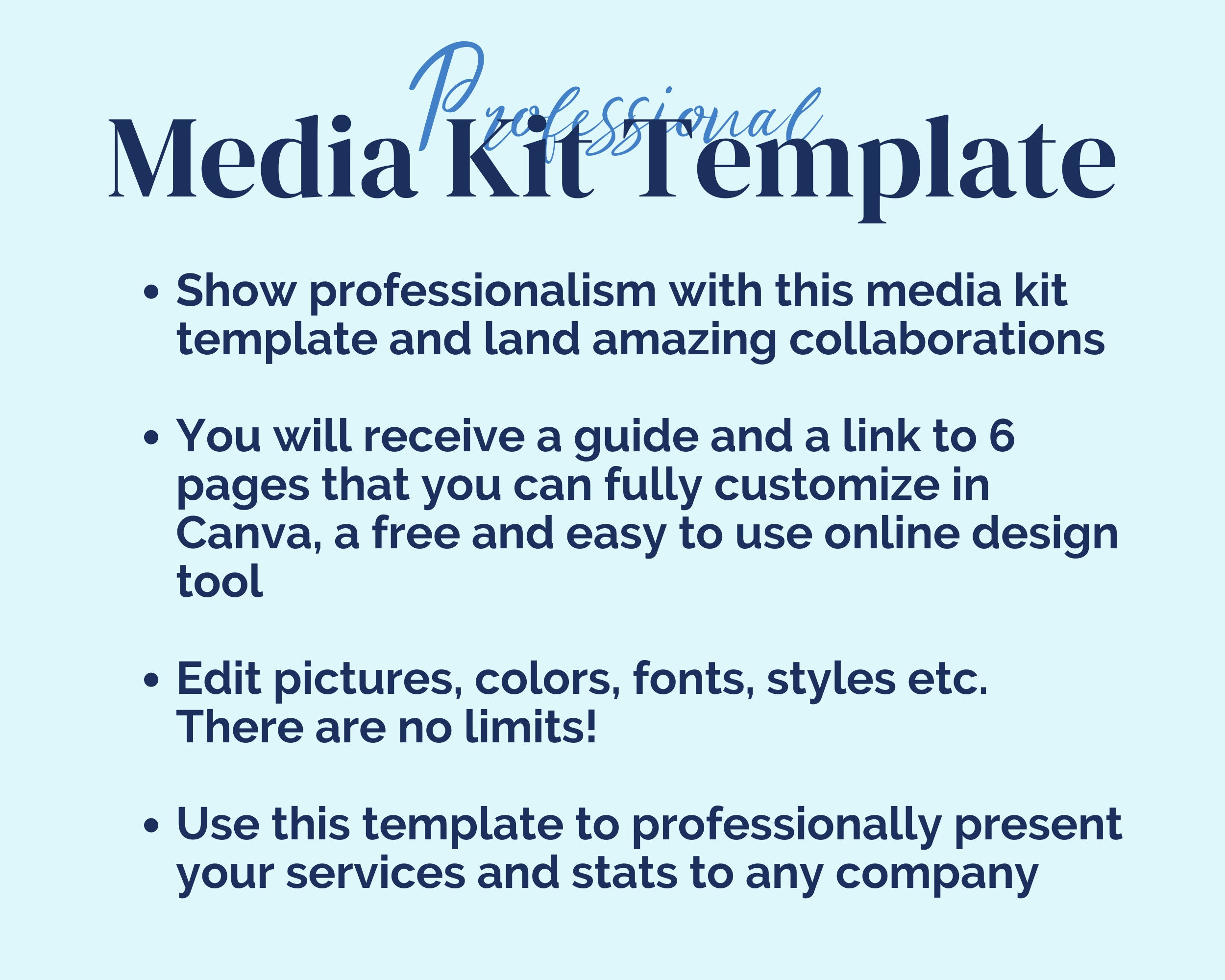 Professional Media Kit Template to Land Amazing Collaborations Blogger ...