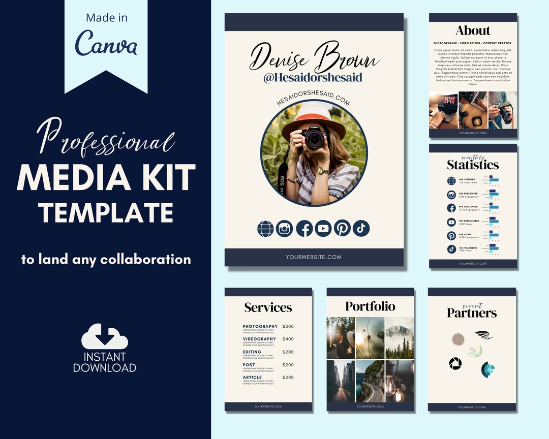 Professional Media Kit Template to Land Amazing Collaborations Blogger ...
