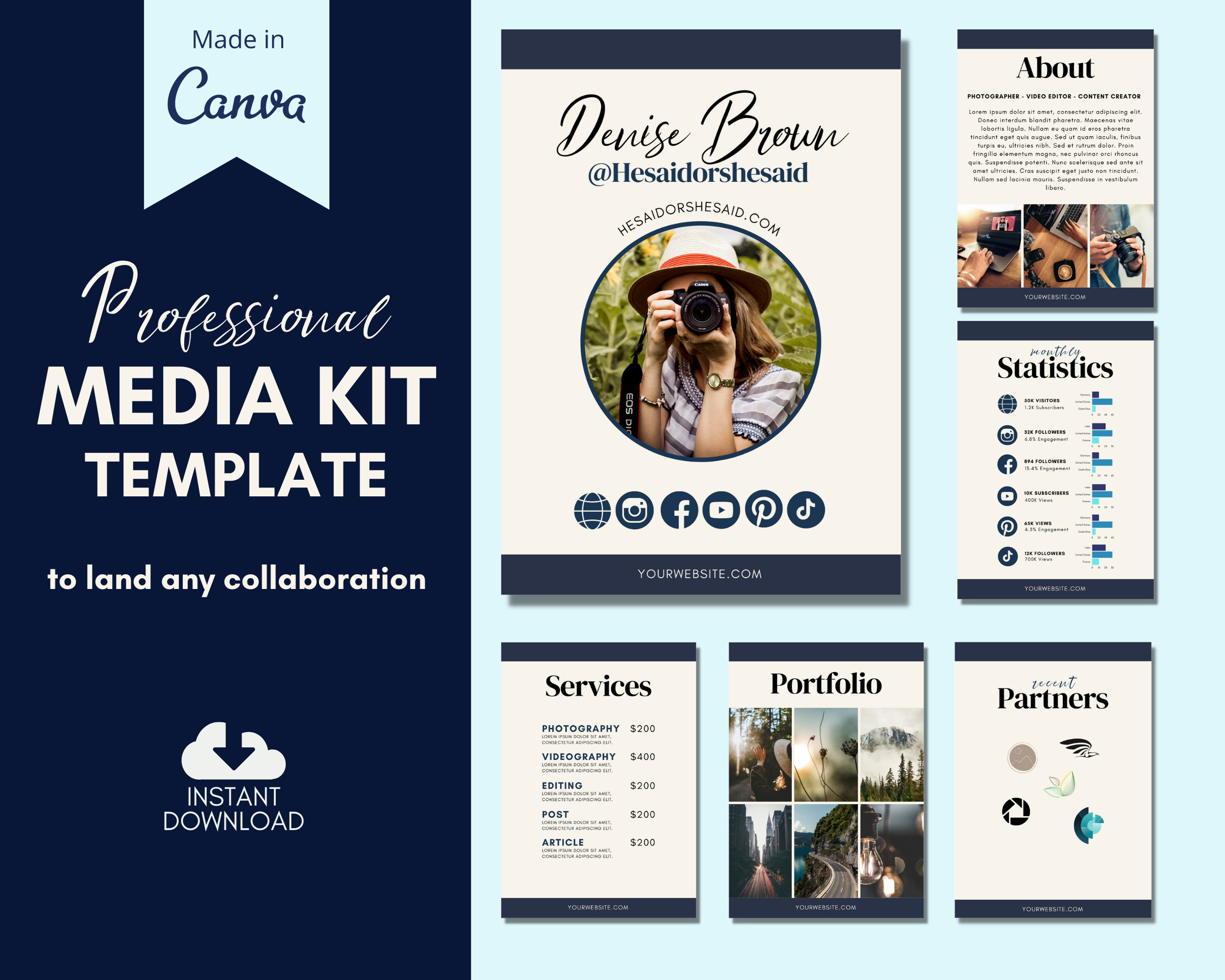 Professional Media Kit Template to Land Amazing Collaborations Blogger ...