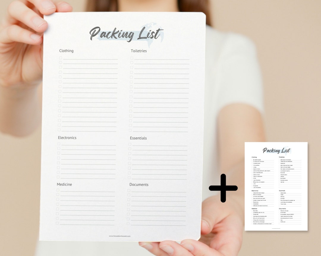 Editable Packing List | PDF | Printable | Goodnotes | Instant Download ...