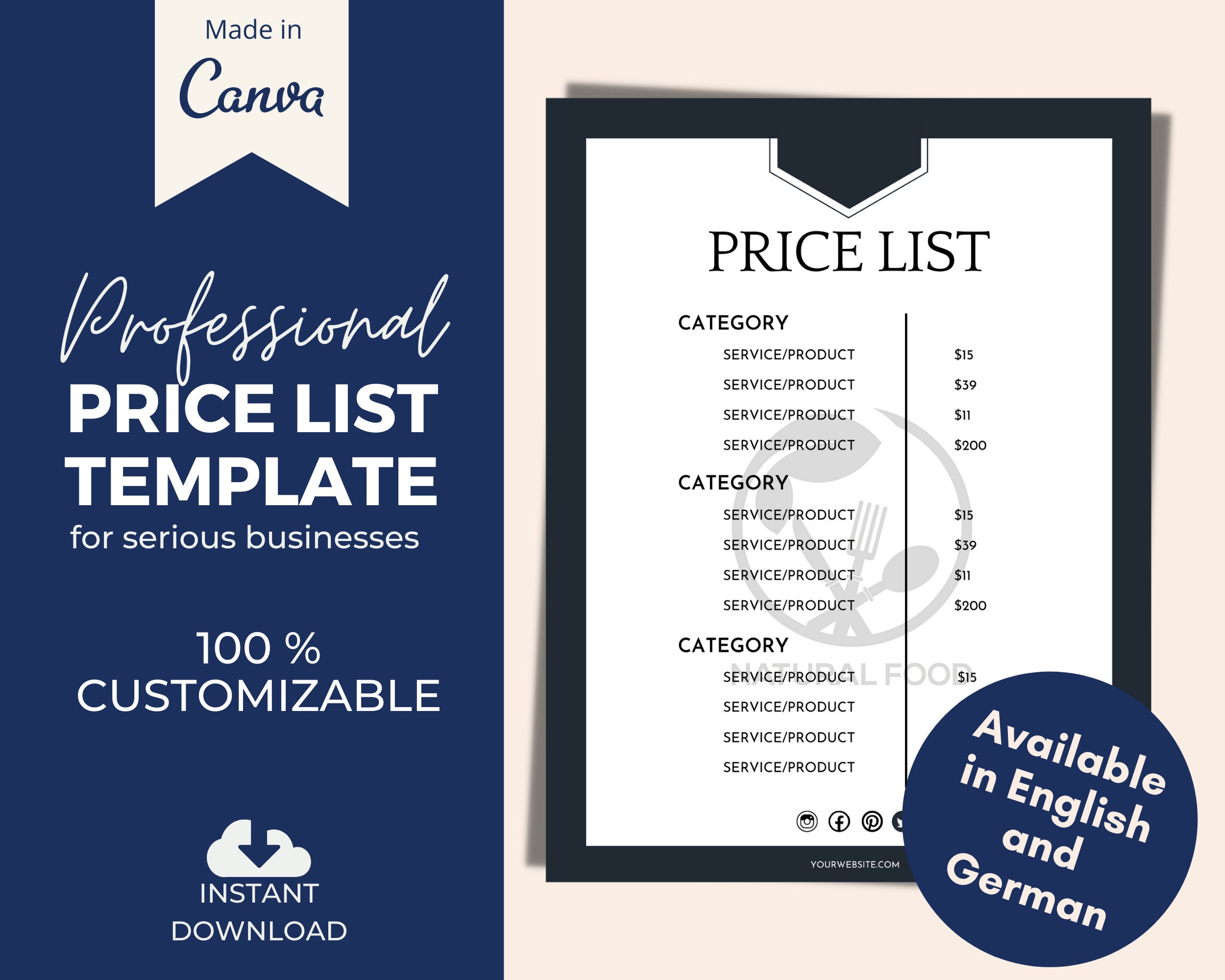 Editable Price List Template for Your Business | Printable Price List ...