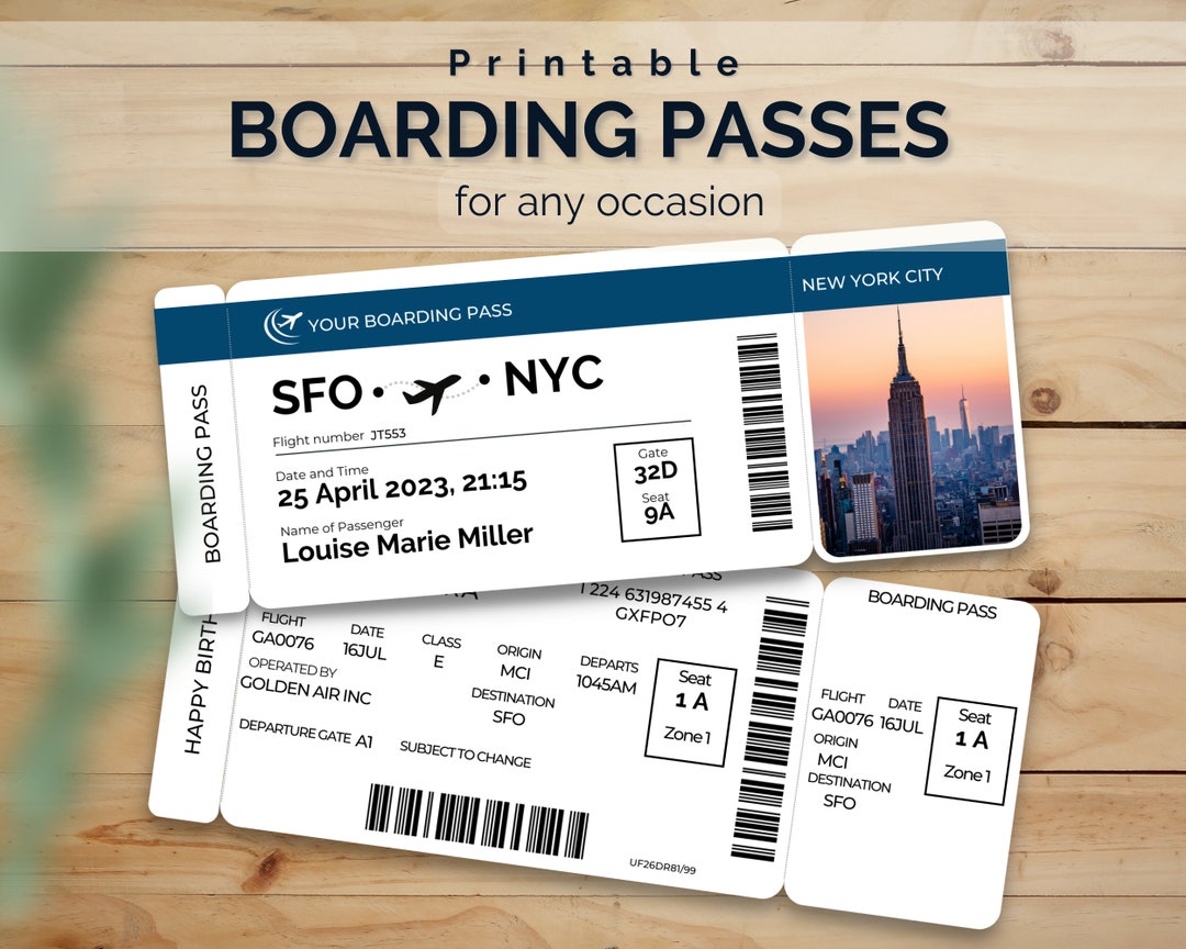 Boarding Pass Invitation Template | 100% Customizable Canva Template ...