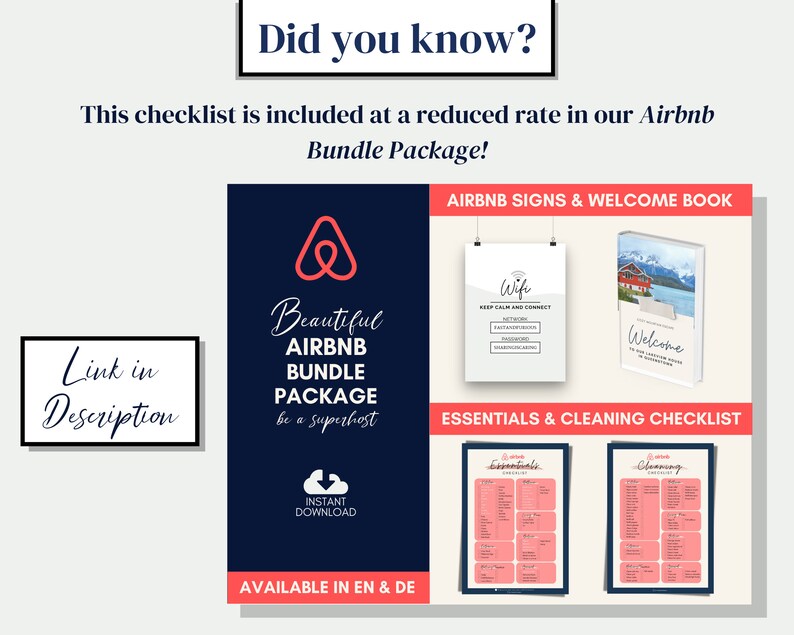 Airbnb Cleaning Checklist Editable in PDF, Canva, Goodnotes or Printed ...