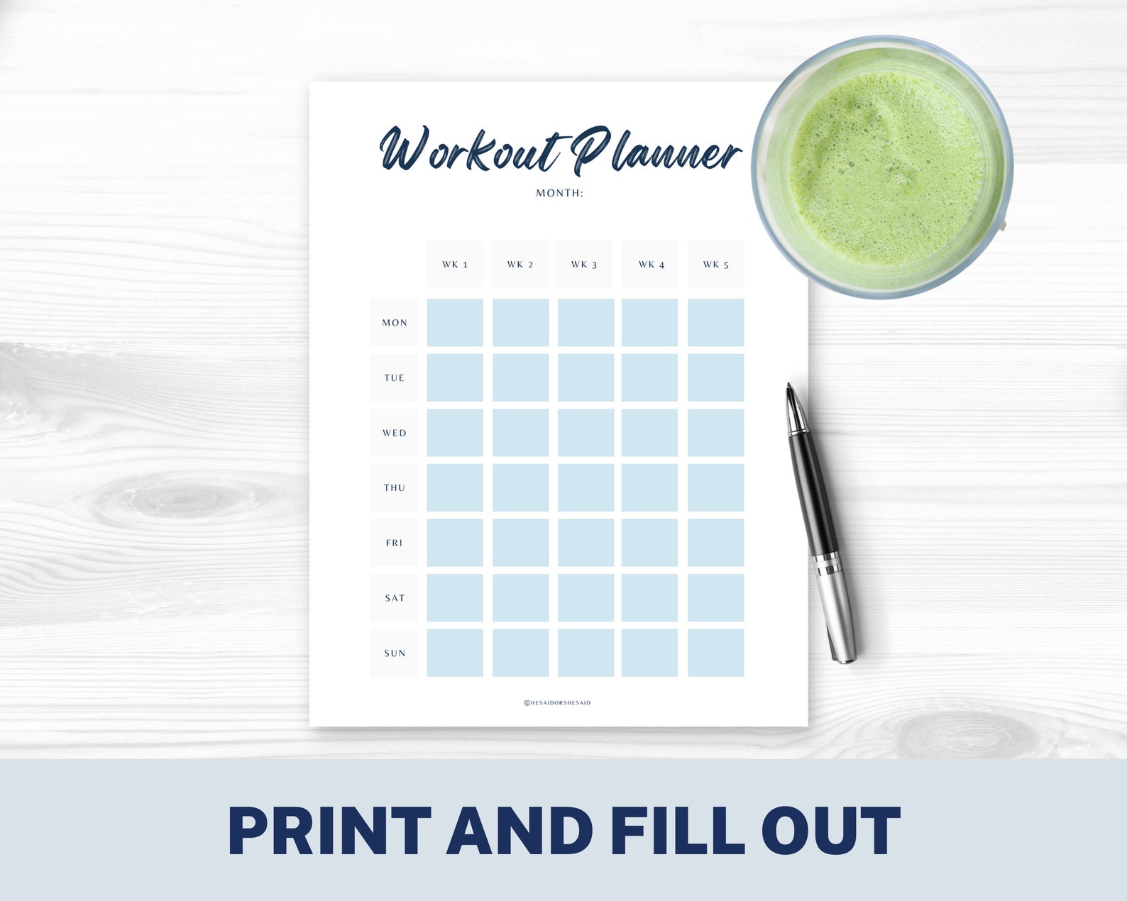 Printable Monthly Workout Planner for Goodnotes and All Other - Etsy