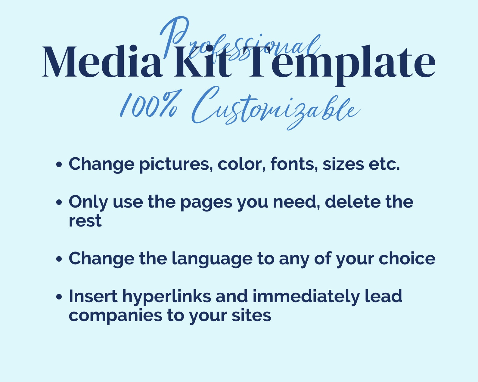 Professional Media Kit Template to Land Amazing Collaborations Blogger ...