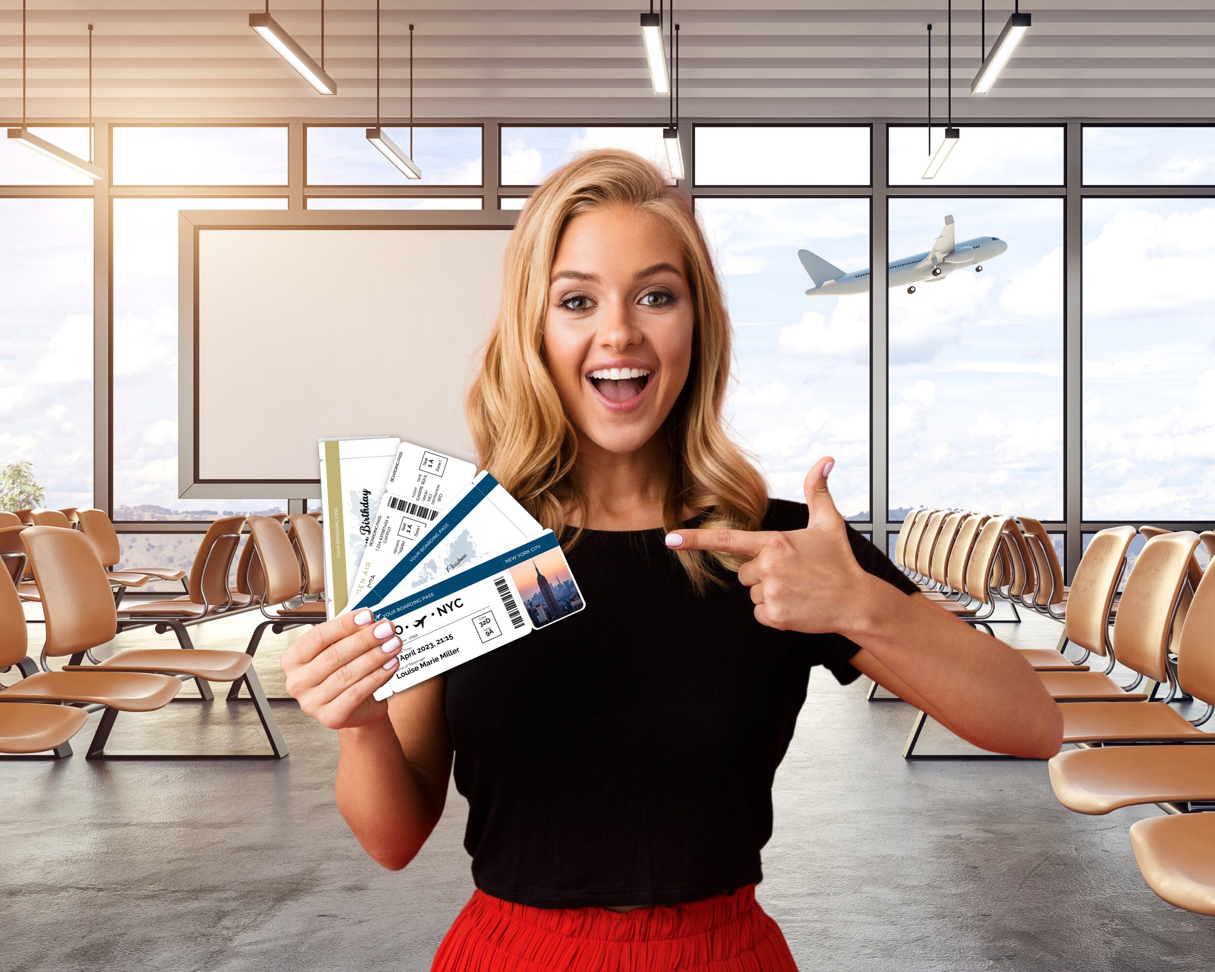 Boarding Pass Invitation Template | 100% Customizable Canva Template ...