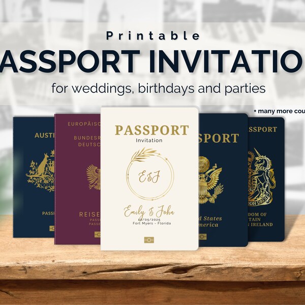 Passport Invitation - Etsy