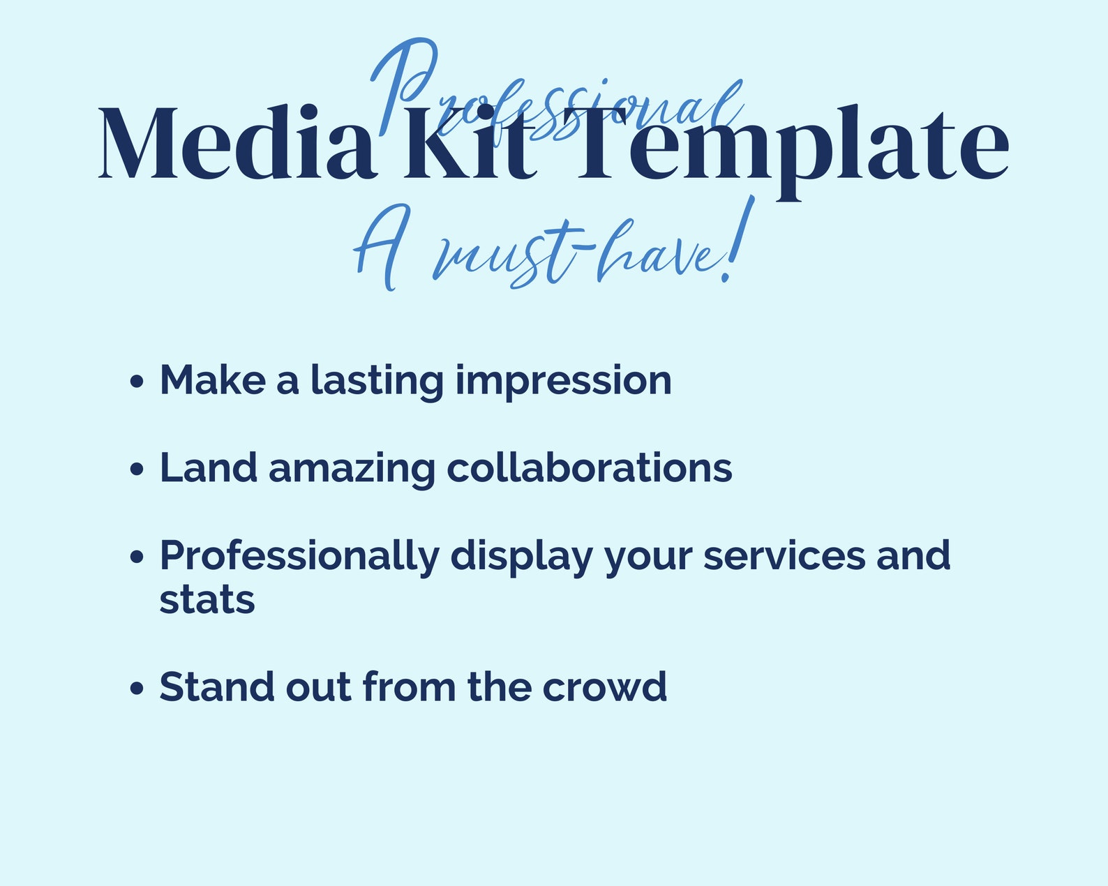 Professional Media Kit Template to Land Amazing Collaborations Blogger ...