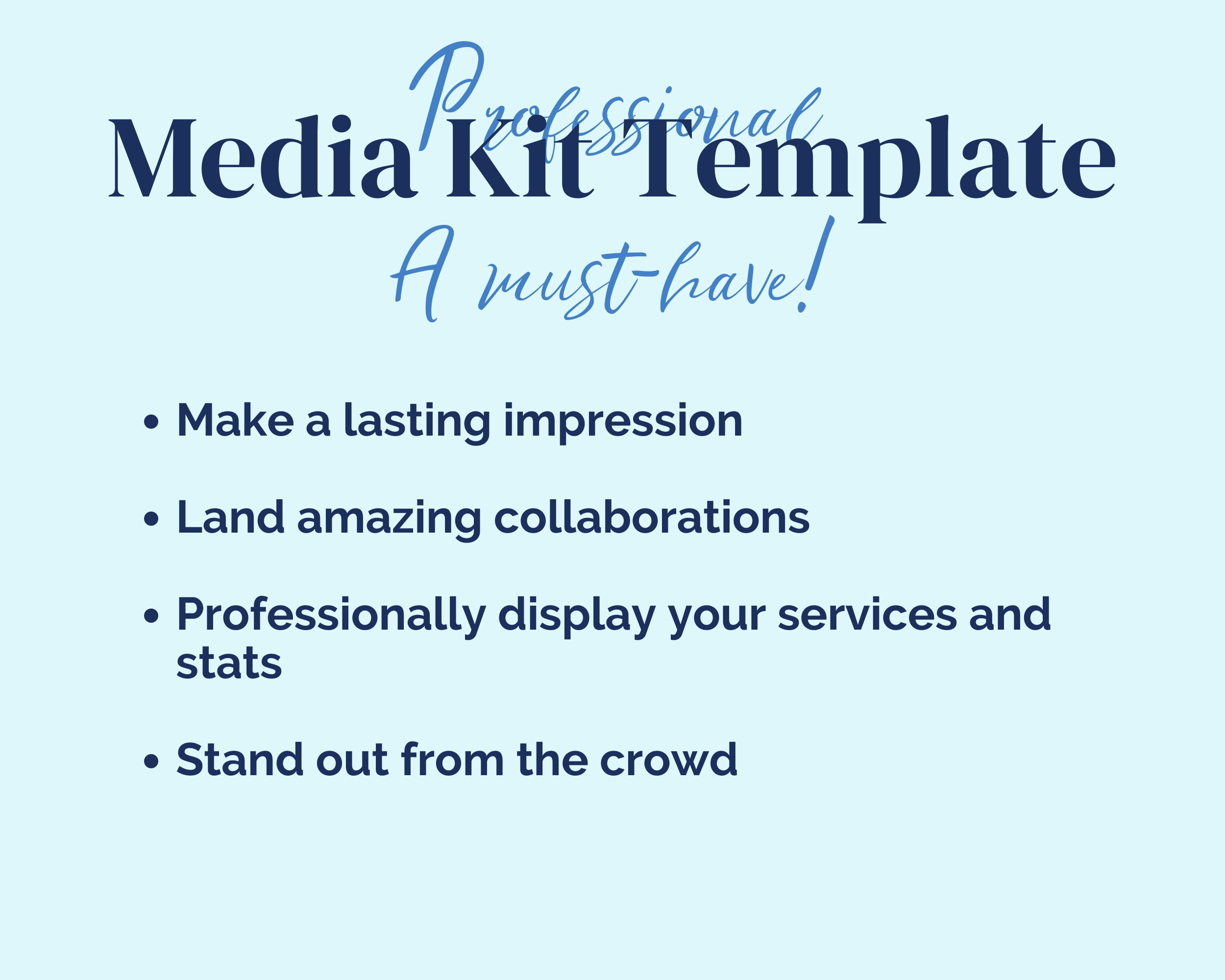 Professional Media Kit Template to Land Amazing Collaborations Blogger ...