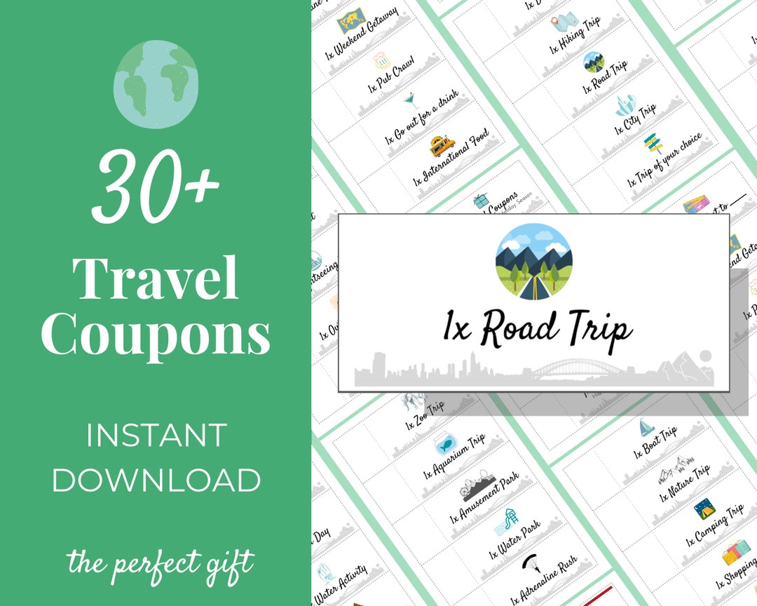 Printable Travel Coupons to Download at Home - Etsy