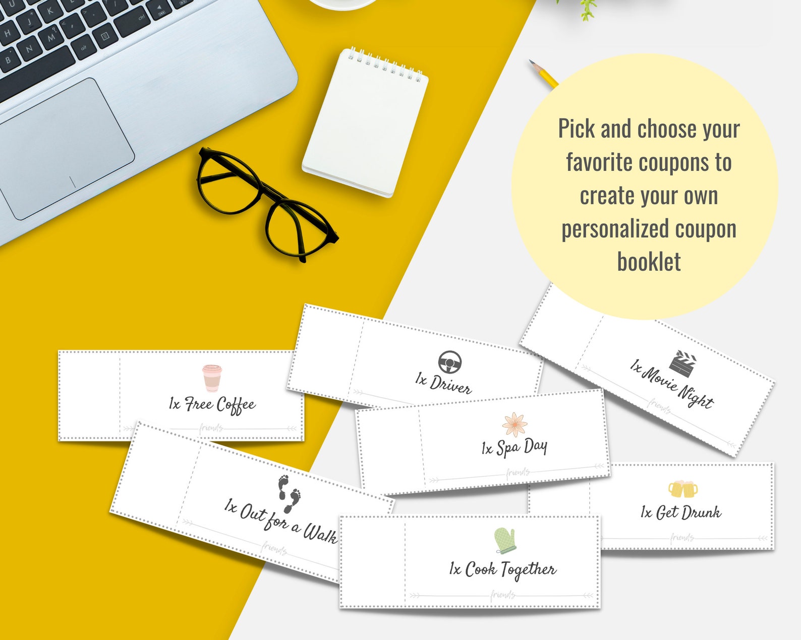 Printable Friend Coupons With Fun Activities Perfect Birthday Gift for ...