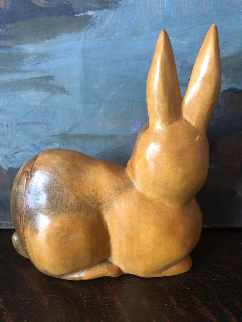 Vintage Hand Carved Wood Rabbit Vintage Wooden Rabbit Figurine - Etsy