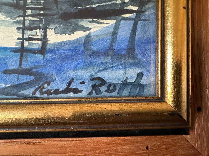 Mid-20th Century Rubi Roth Abstract Watercolor Painting Framed - Etsy
