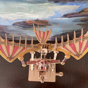 Flying Man Automata Mechanical Flying Man Sculpture Hand Crank Wood ...