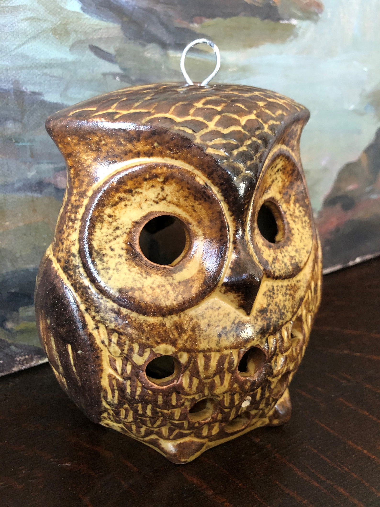 Vintage Wite and Brown Ceramic Owl Pottery Vintage Ceramic Owl - Etsy