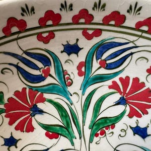 Vintage Turkish Iznik Design Pottery Bowl Vintage Hand Painted Iznik ...
