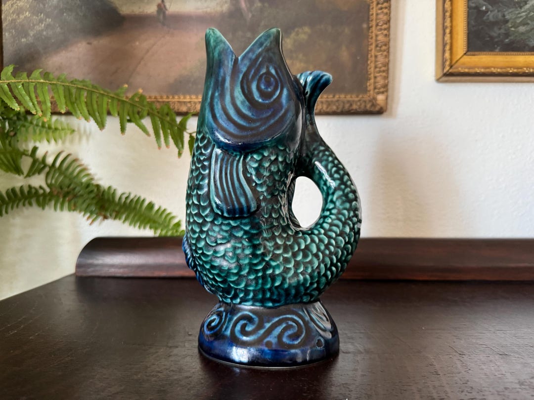 Vintage Mid Century Gurgle Fish Vintage Glug Jug Vintage Fish Gurgle ...
