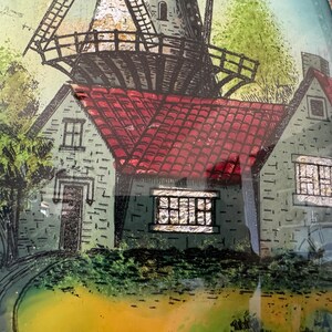 Antique summer in Holland Convex Reverse Glass Painting Antique Reverse ...