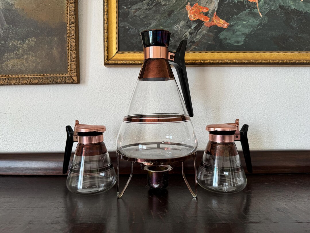 Vintage 4-piece Glass Carafe Set Vintage Glass Carafes Vintage Coffee ...