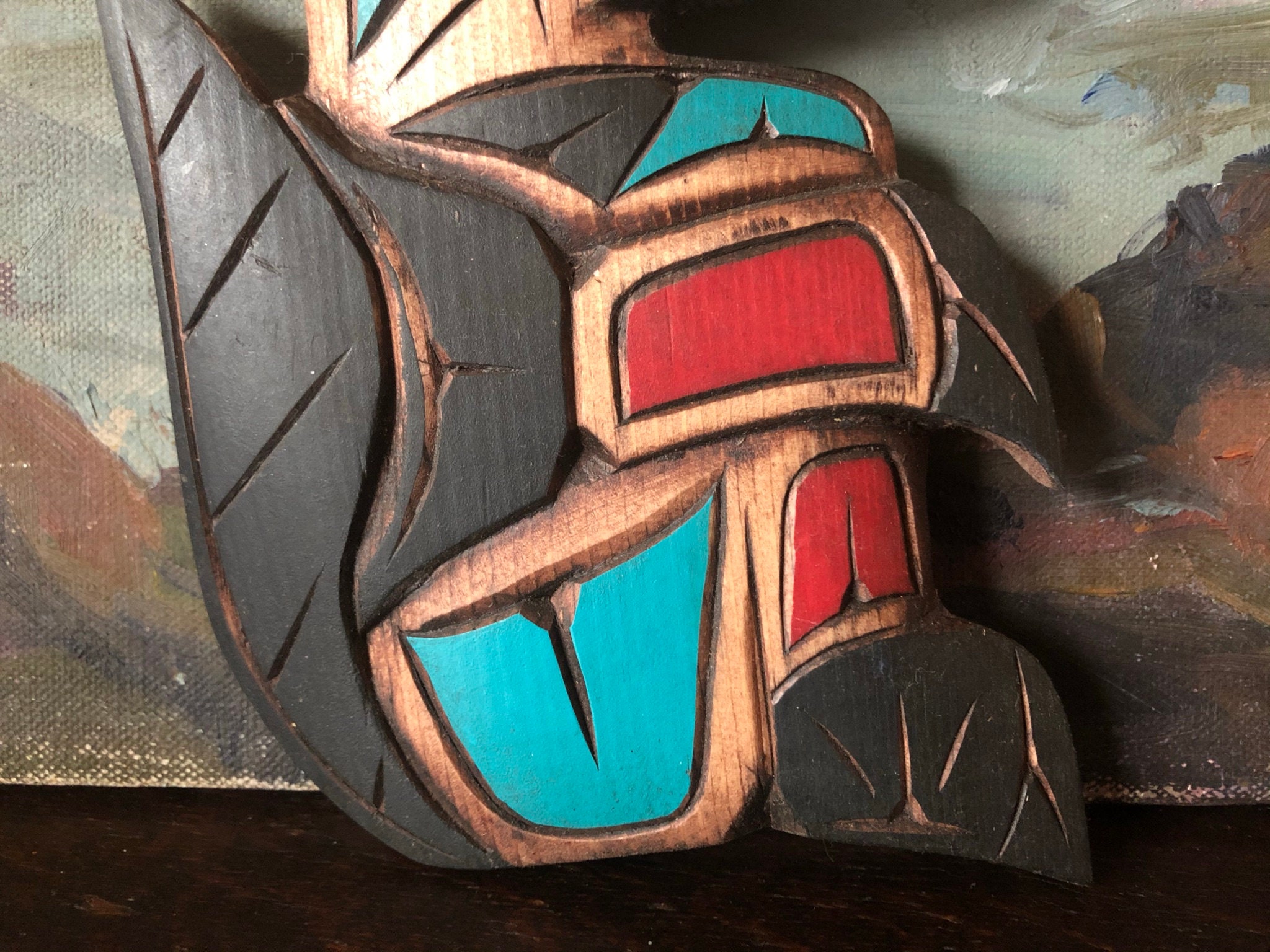 Vintage Signed Salish Wood Carving Vintage Coast Salish Wood | Etsy