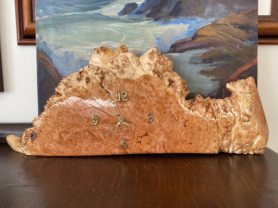 Vintage Burl Wood Clock at Kellie Jackson blog