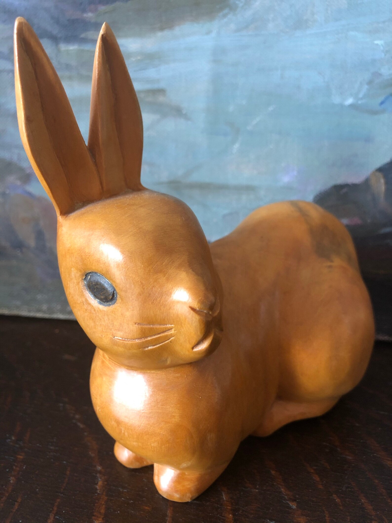 Vintage Hand Carved Wood Rabbit Vintage Wooden Rabbit Figurine - Etsy