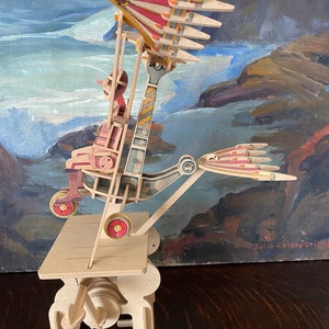 Flying Man Automata Mechanical Flying Man Sculpture Hand Crank Wood ...