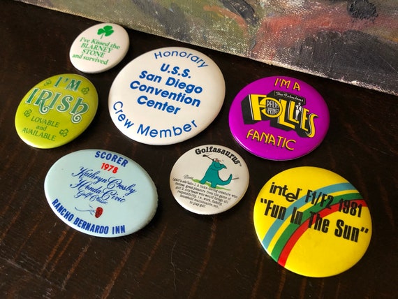 Vintage 70s & 80s Pinback Button Collection Vintage Pinback - Etsy