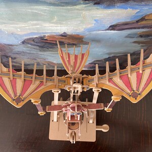 Flying Man Automata Mechanical Flying Man Sculpture Hand Crank Wood ...