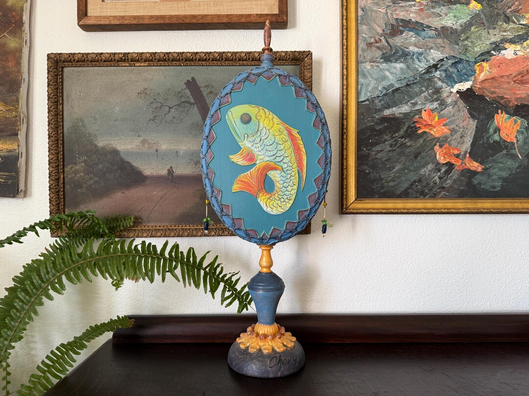 Lotus Koi Figurative Bas-relief Found Material Assemblage Sculpture by ...