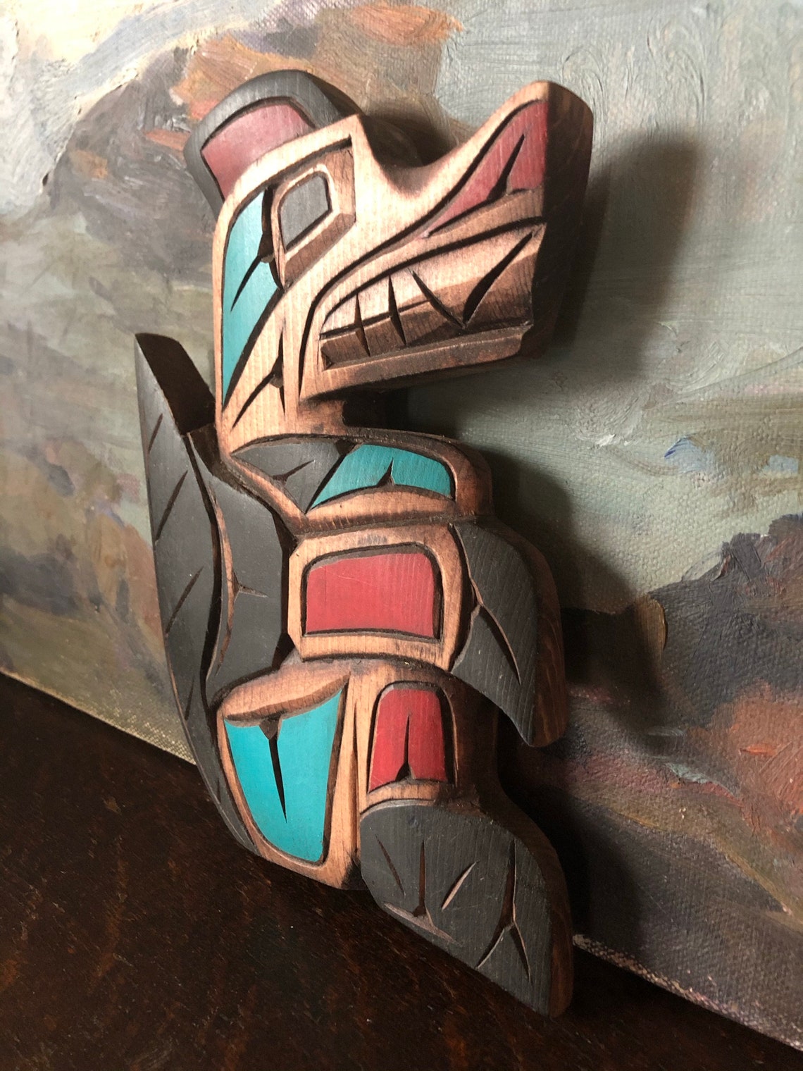 Vintage Signed Salish Wood Carving Vintage Coast Salish Wood | Etsy