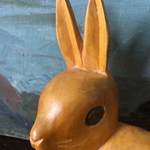 Vintage Hand Carved Wood Rabbit Vintage Wooden Rabbit Figurine Vintage ...