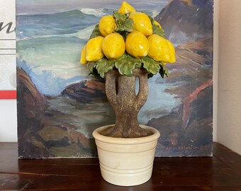 Italian Majolica Lemon Topiary Tree Centrepiece, Capodimonte Style - Etsy