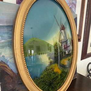 Antique summer in Holland Convex Reverse Glass Painting Antique Reverse ...