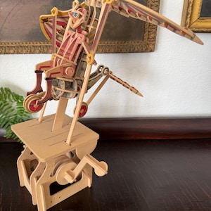 Flying Man Automata Mechanical Flying Man Sculpture Hand Crank Wood ...