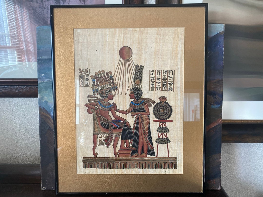 Vintage Original Egyptian Papyrus Painting Vintage Egyptian Papyrus ...