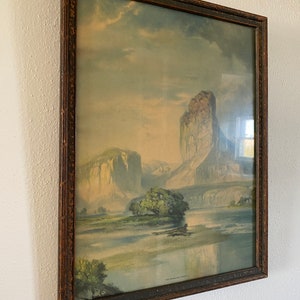 Antique the Enchanted Highway Thomas Moran Lithograph Antique Cliffs of ...