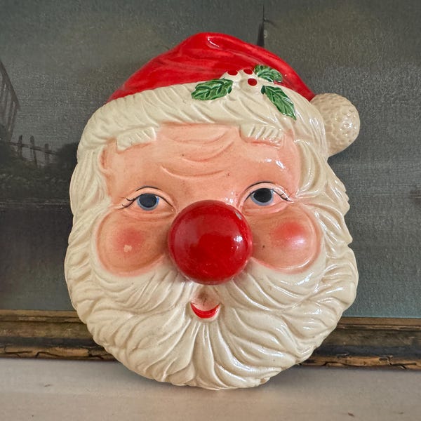 Santa Head Wall Hanging - Etsy