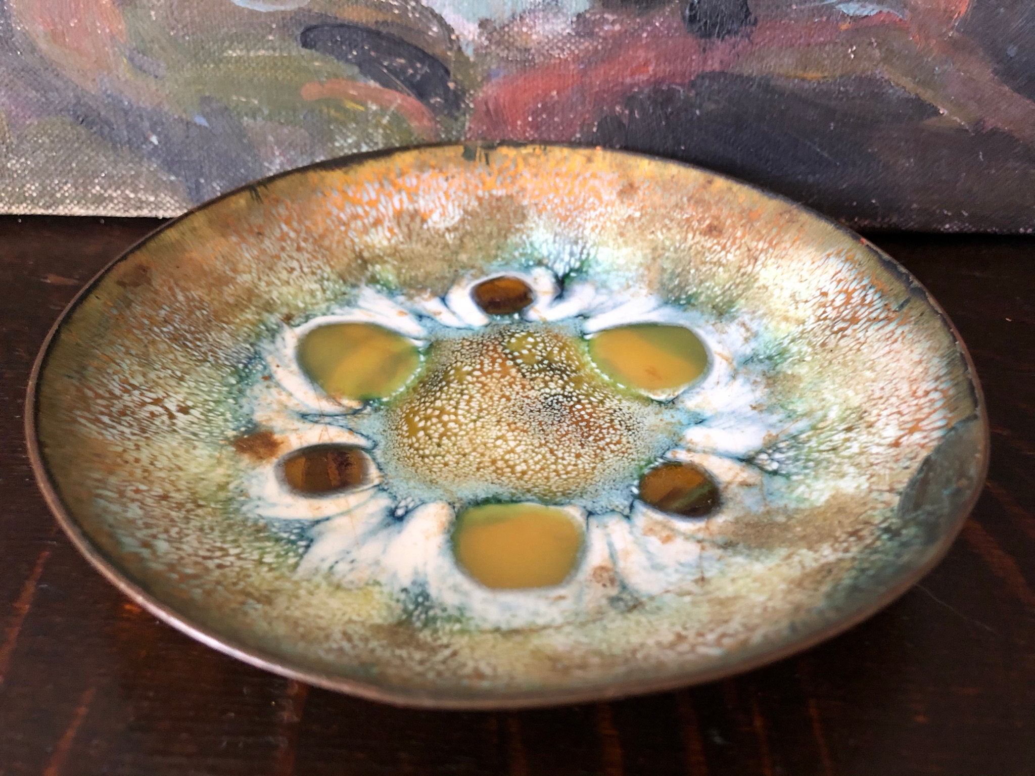 Vintage Edwards Star Original Enameled Copper Bowl Mid Century | Etsy