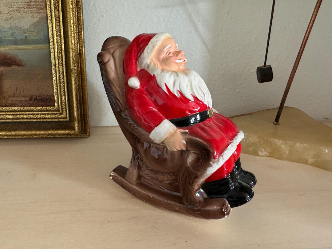 Vintage Santa Sleeping in Rocking Chair Bank Vintage Santa Bank Vintage ...