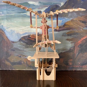 Flying Man Automata Mechanical Flying Man Sculpture Hand Crank Wood ...