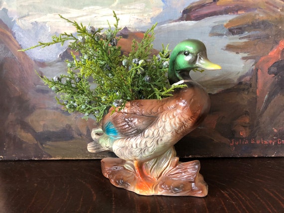 Mallard Duck Wooden Planters