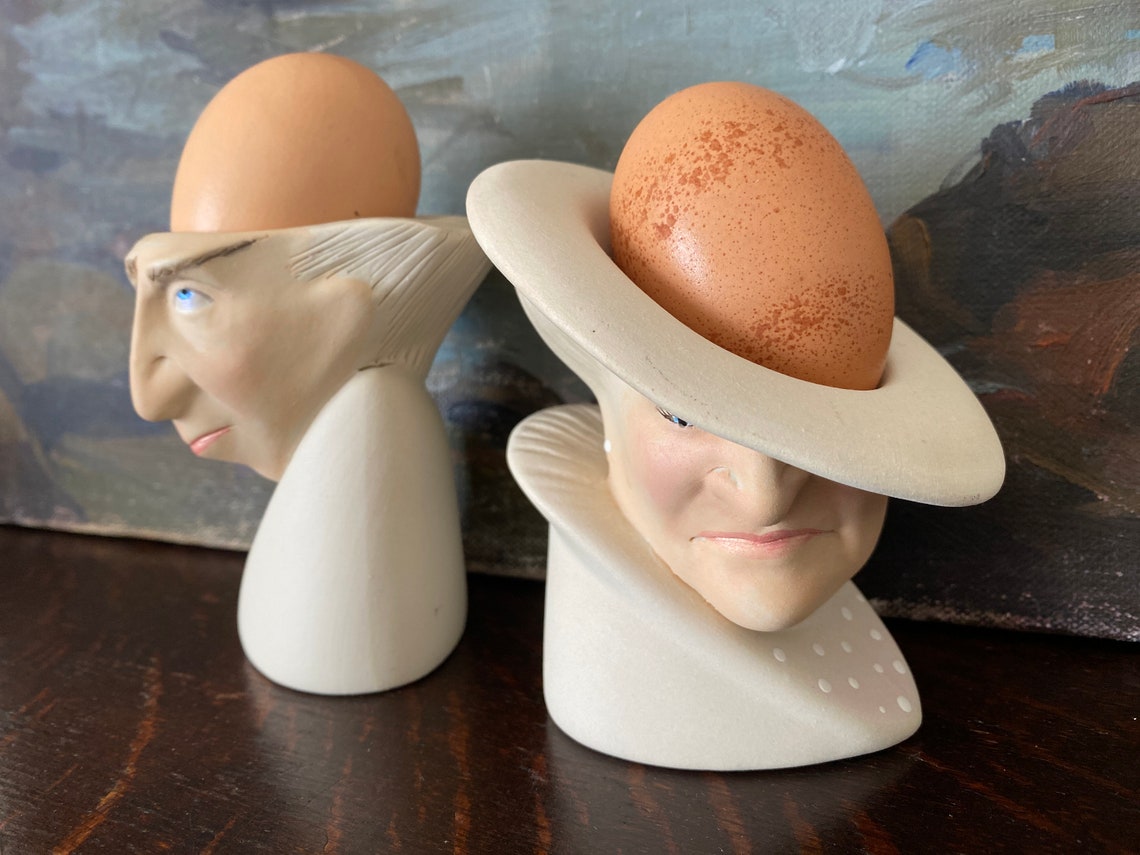 Late-20th Century Debbie Fecher-gramstad Pottery Egg Cup Pair Signed - Etsy