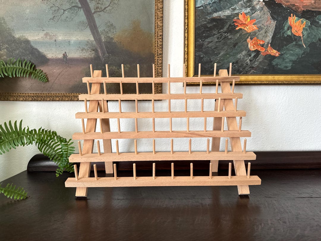 Vintage 60-peg Wood Organizer Vintage Thread Caddy Vintage Wood Spool ...