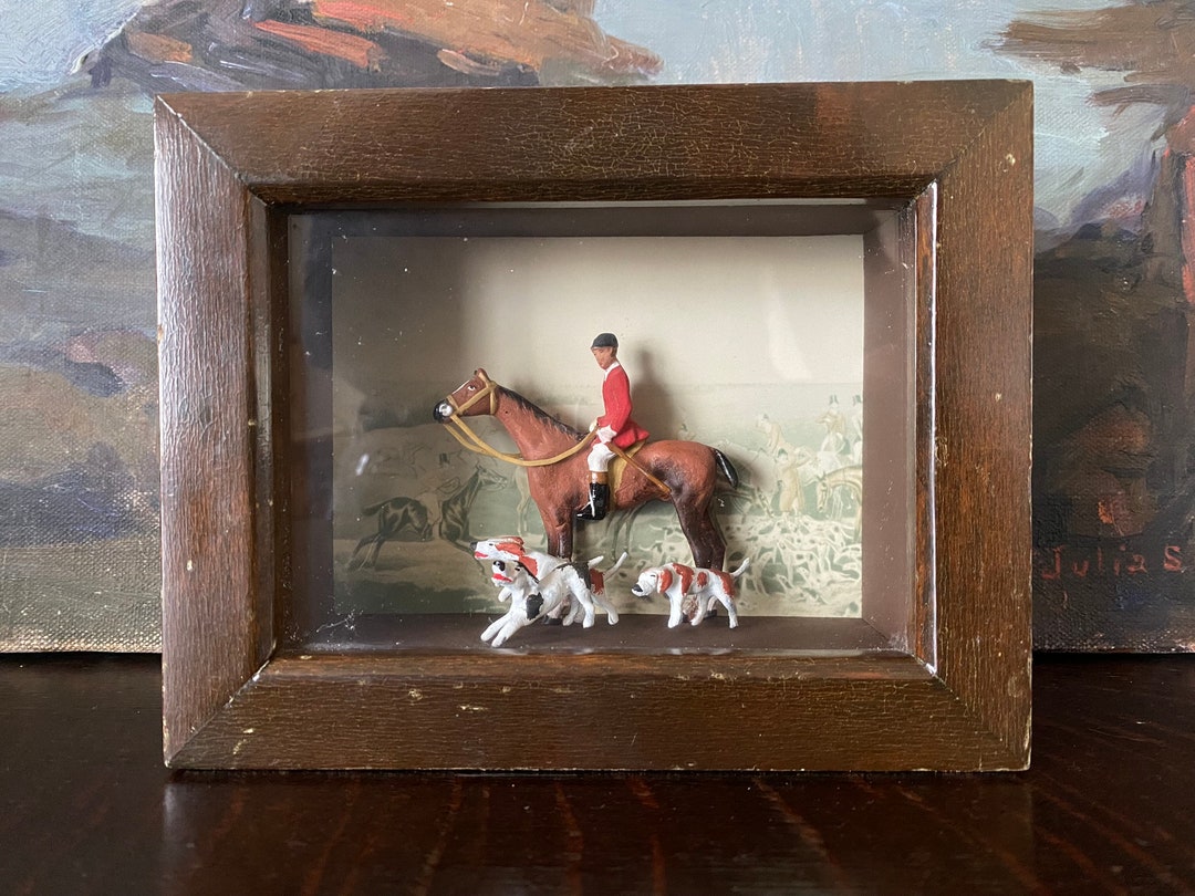 Vintage Fox Hunt Diorama Shadow Box Vintage Horse and Hound Diorama ...